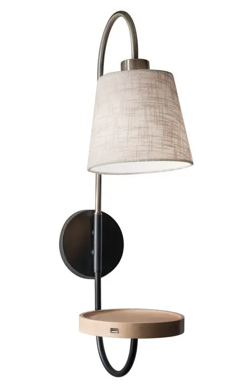 ADESSO Jeffrey Wall Lamp - Black/ Antique Brass