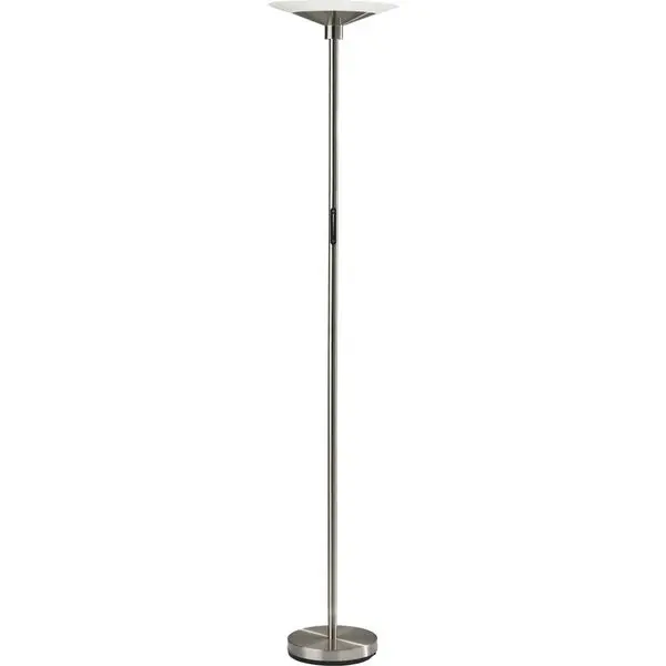 ADESSO Solar Led Torchiere Floor Lamp - Brushed Steel