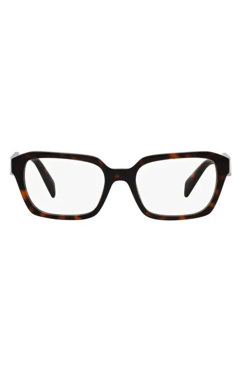 Prada 55mm Square Optical Glasses - Dark Havana