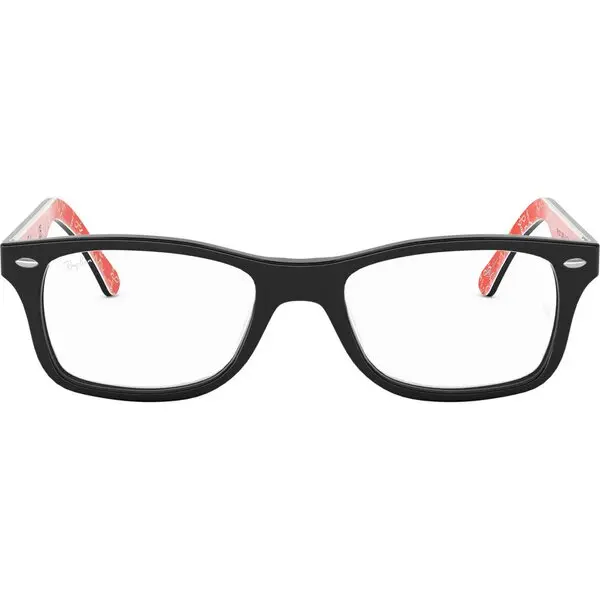 Ray-ban 53mm Square Eyeglasses - Black Red