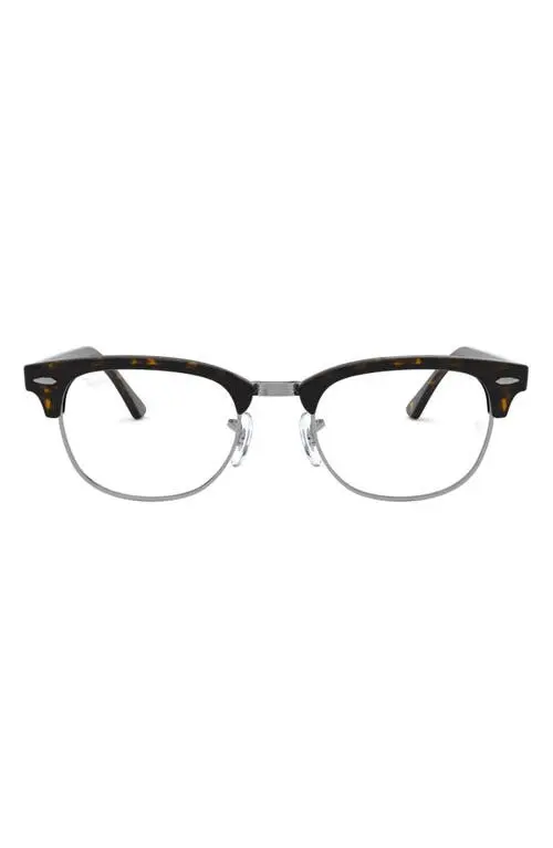 Ray-ban 49mm Clubmaster Optical Glasses - Dark Havana