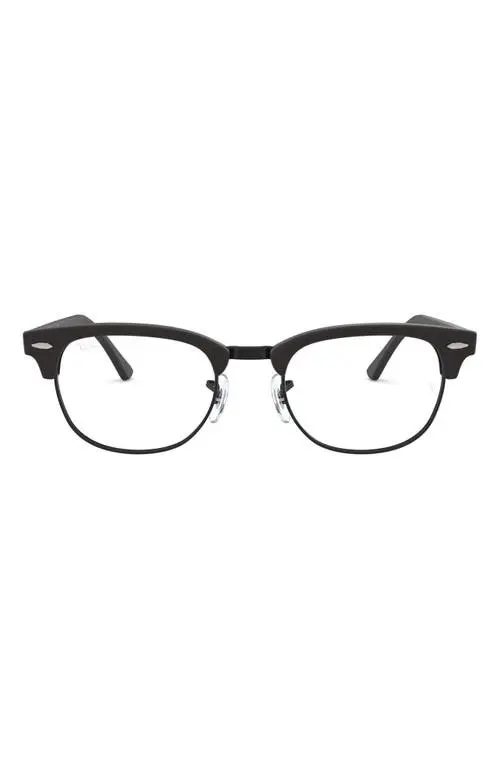 Ray-ban 49mm Clubmaster Optical Glasses - Matte Black