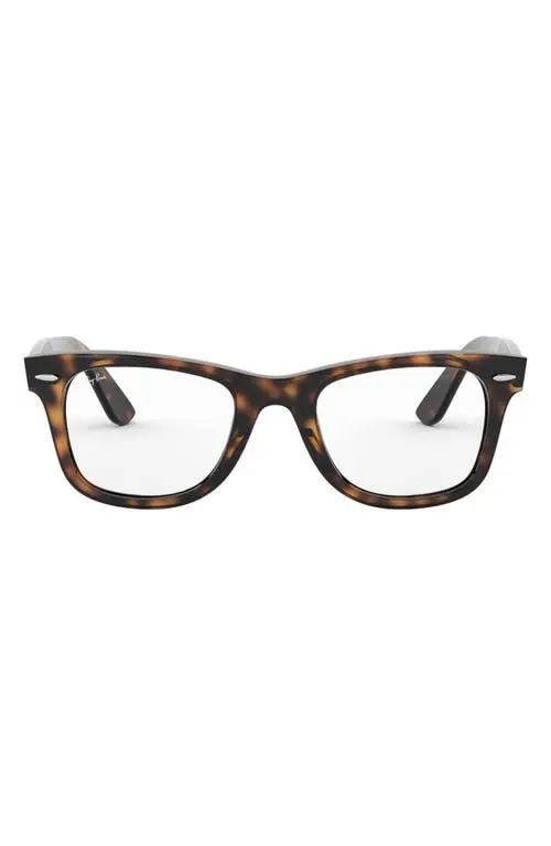 Ray-ban 50mm Square Frame Eyeglasses - Havana