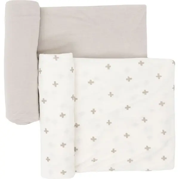 LITTLE UNICORN 2-pack Knit Swaddle - Grey Cross