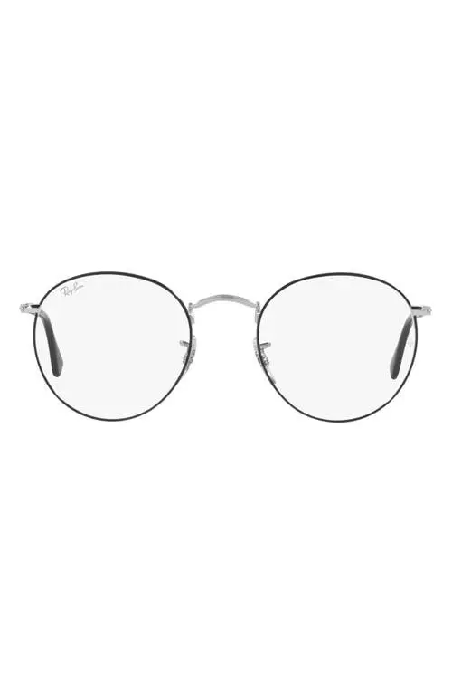 Ray-ban 50mm Round Eyeglasses - Silver