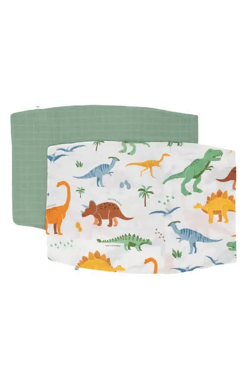 LITTLE UNICORN 2-pack Cotton Muslin Pillowcase - Dino Names