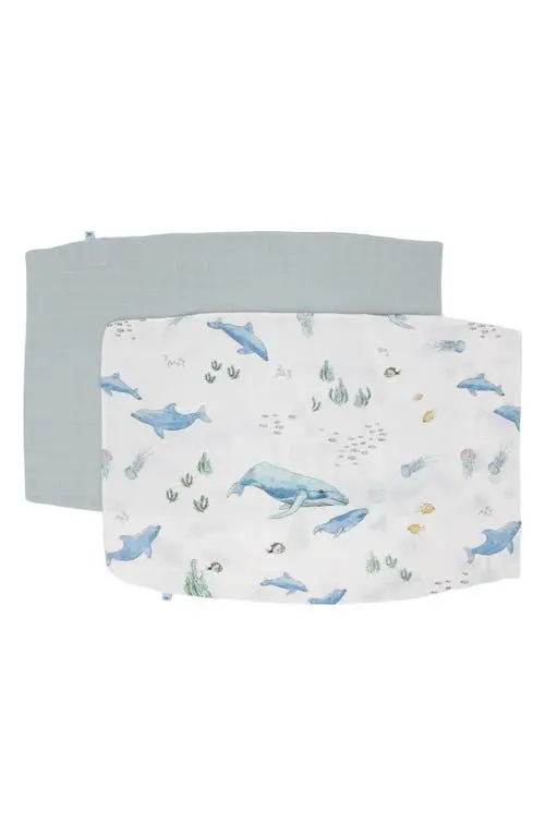 LITTLE UNICORN 2-pack Cotton Muslin Pillowcase - Whales