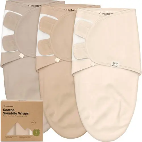 KEABABIES 3-pack Soothe Swaddle Wraps - Ecru