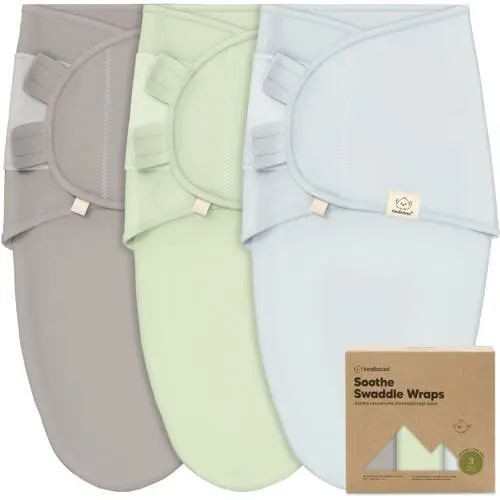 KEABABIES 3-pack Soothe Swaddle Wraps - Ripple