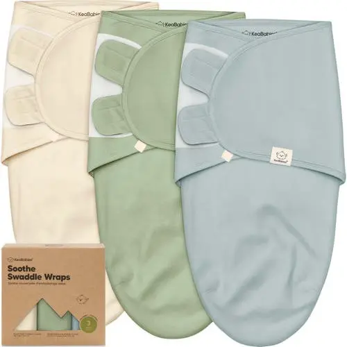 KEABABIES 3-pack Soothe Swaddle Wraps - Slate