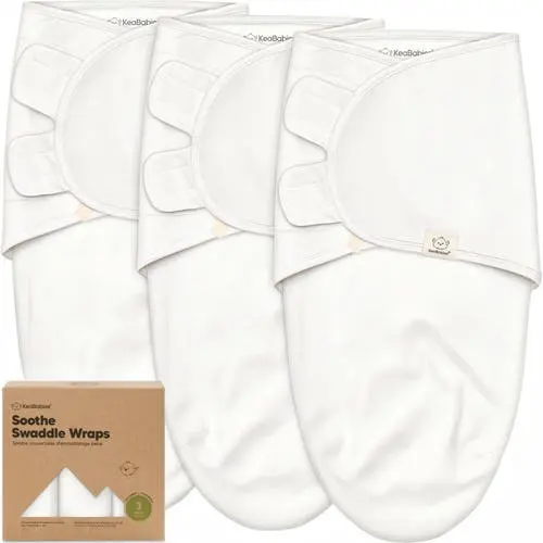 KEABABIES 3-pack Soothe Swaddle Wraps - Soft White