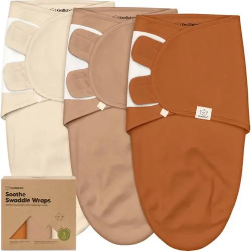 KEABABIES 3-pack Soothe Swaddle Wraps - Terracotta