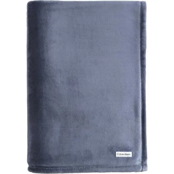 Calvin Klein Core Plush Blanket - Slate B Lue