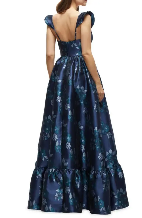 Dessy Collection Baroque Rose Floral Gown