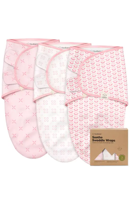 KEABABIES 3-pack Soothe Swaddle Wraps - Blossom
