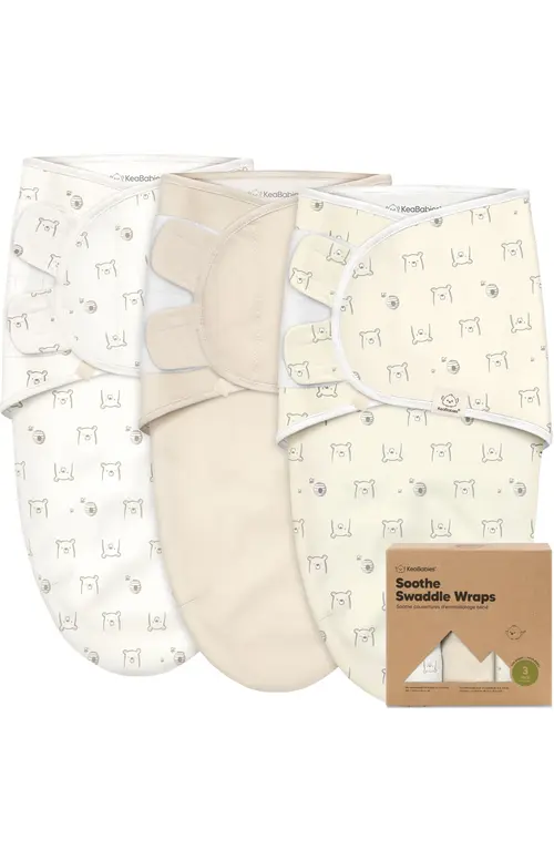 KEABABIES 3-pack Soothe Swaddle Wraps - Bumble Bear