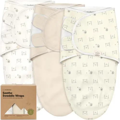 KEABABIES 3-pack Soothe Swaddle Wraps - Bumble Bear