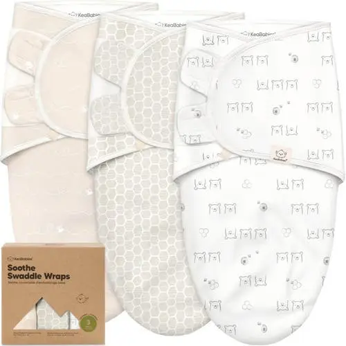 KEABABIES 3-pack Soothe Swaddle Wraps - Bumbly