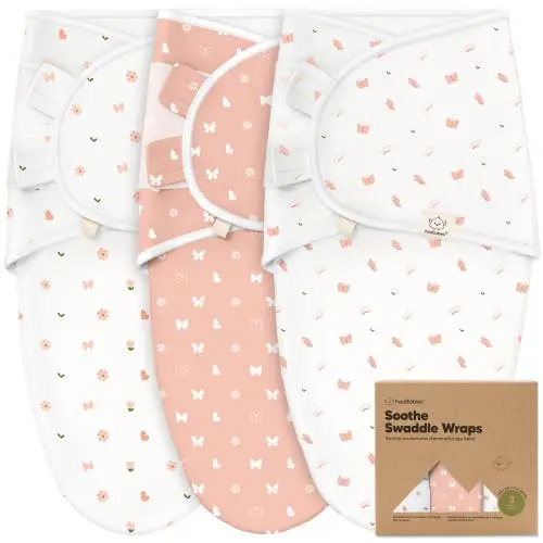 KEABABIES 3-pack Soothe Swaddle Wraps - Butterflies