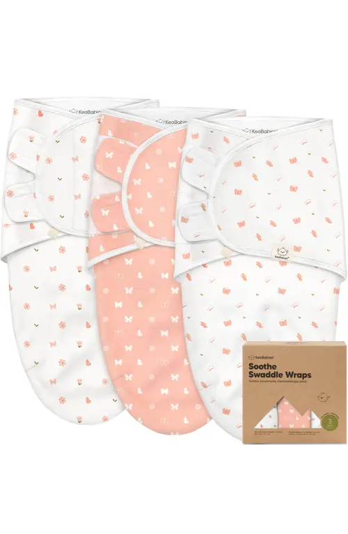KEABABIES 3-pack Soothe Swaddle Wraps - Butterflies