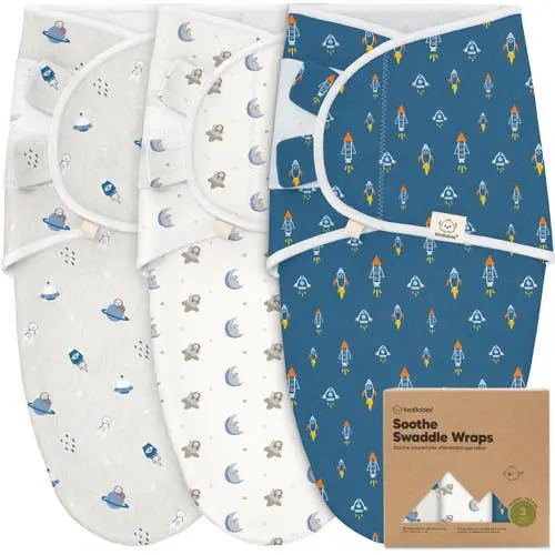 KEABABIES 3-pack Soothe Swaddle Wraps - Cosmo