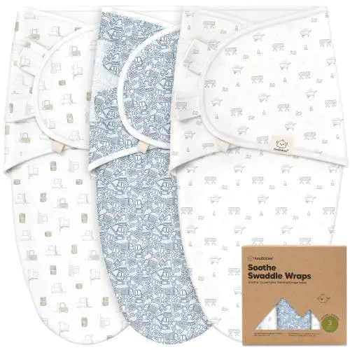 KEABABIES 3-pack Soothe Swaddle Wraps - Excavation