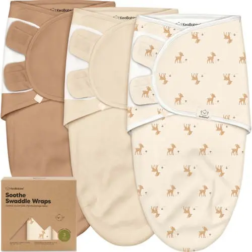 KEABABIES 3-pack Soothe Swaddle Wraps - Lil Fawn