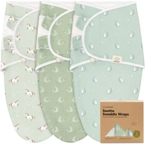 KEABABIES 3-pack Soothe Swaddle Wraps - Lunaris