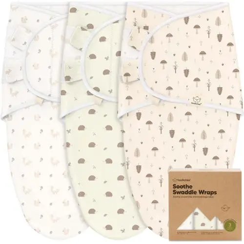 KEABABIES 3-pack Soothe Swaddle Wraps - Nibbles/bruce