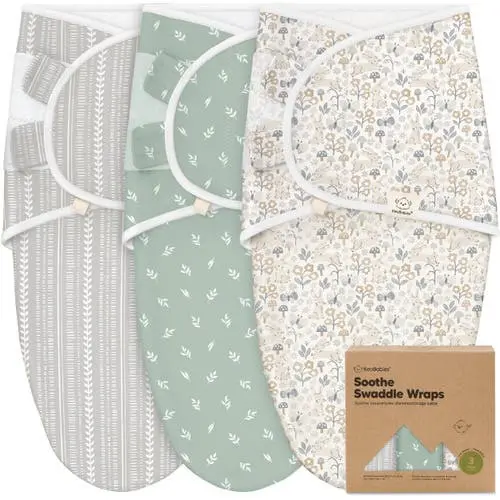 KEABABIES 3-pack Soothe Swaddle Wraps - Prairie