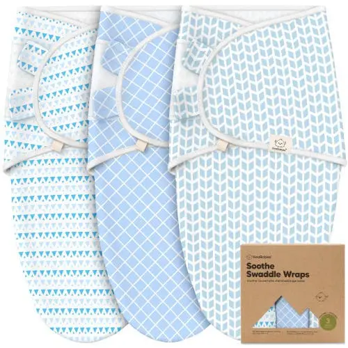KEABABIES 3-pack Soothe Swaddle Wraps - Storm