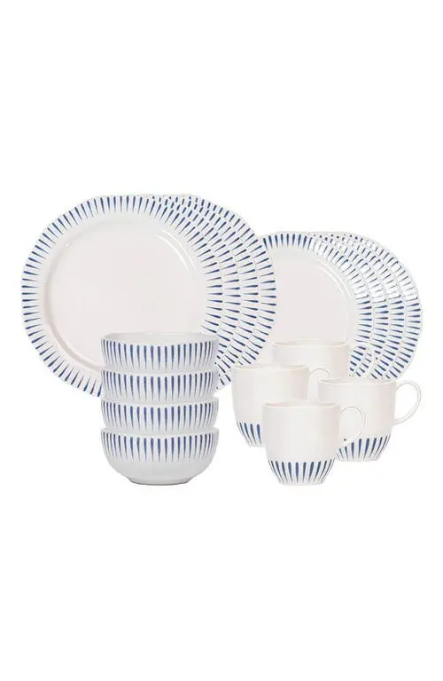 JULISKA Sitio Stripe 16-piece Dinnerware Set - Delft Blue