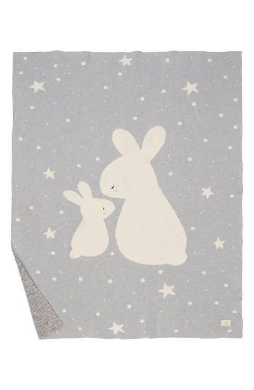 PINK LEMONADE Bunny Organic Cotton Baby Blanket - Grey