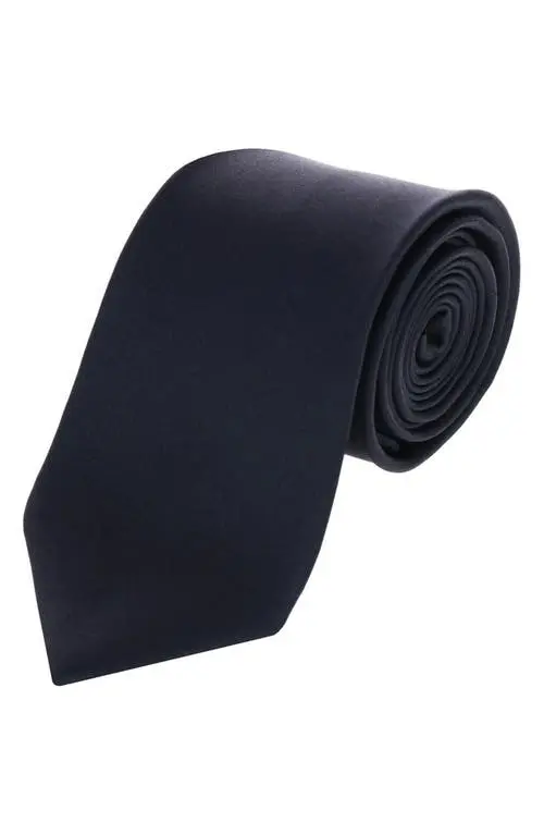 Trafalgar Sutton Solid Silk Neck Tie - Black