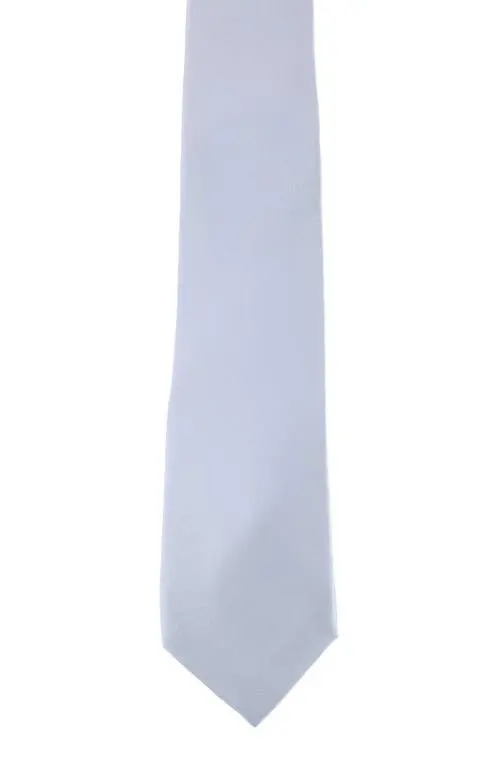 Trafalgar Sutton Solid Silk Neck Tie - Silver