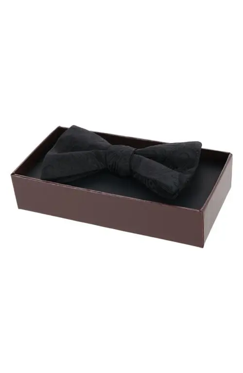 Trafalgar Banbury Paisley Silk Bow Tie - Black