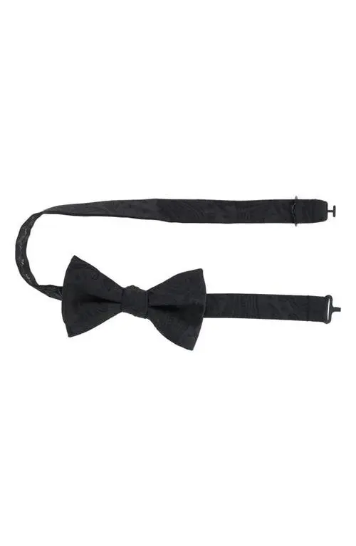 Trafalgar Banbury Paisley Silk Bow Tie - Black