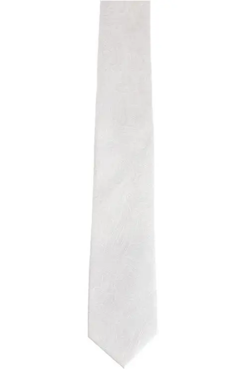 Trafalgar Banbury Paisley Silk Tie - White