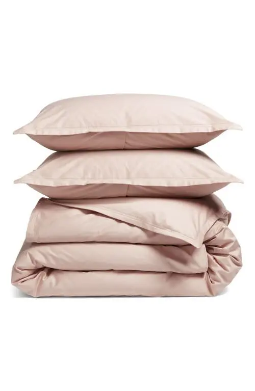 Nordstrom 400 Thread Count Organic Cotton Sateen Duvet Cover & Shams Set - Pink Sepia