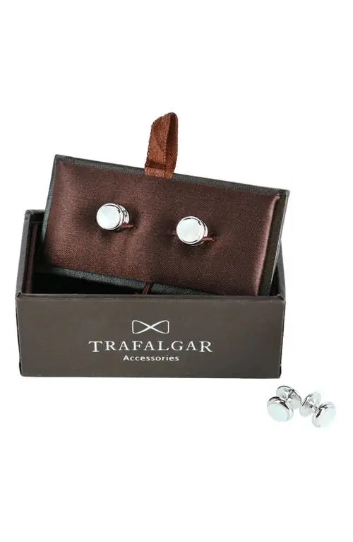 Trafalgar Sutton Mother-of-pearl Stud Set - Silver