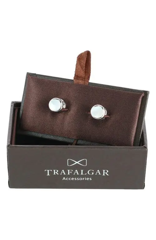 Trafalgar Sutton Mother-of-pearl Stud Set - Silver