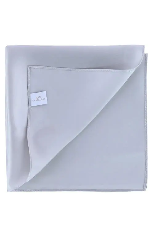 Trafalgar Sutton Solid Silk Pocket Square - Silver
