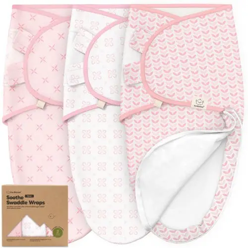 KEABABIES 3-pack Soothe Zippy Swaddle Wrap - Blossom