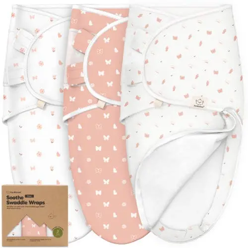 KEABABIES 3-pack Soothe Zippy Swaddle Wrap - Butterflies