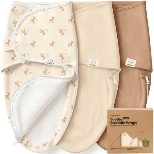 KEABABIES 3-pack Soothe Zippy Swaddle Wrap - Lil Fawn
