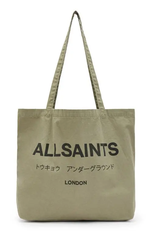 ALLSAINTS Underground Logo Tote - Nori Green/ Black