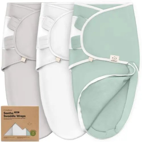 KEABABIES 3-pack Soothe Zippy Swaddle Wrap - Sage