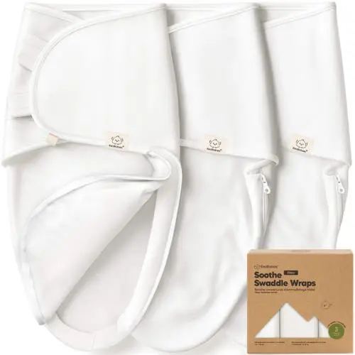 KEABABIES 3-pack Soothe Zippy Swaddle Wrap - Soft White