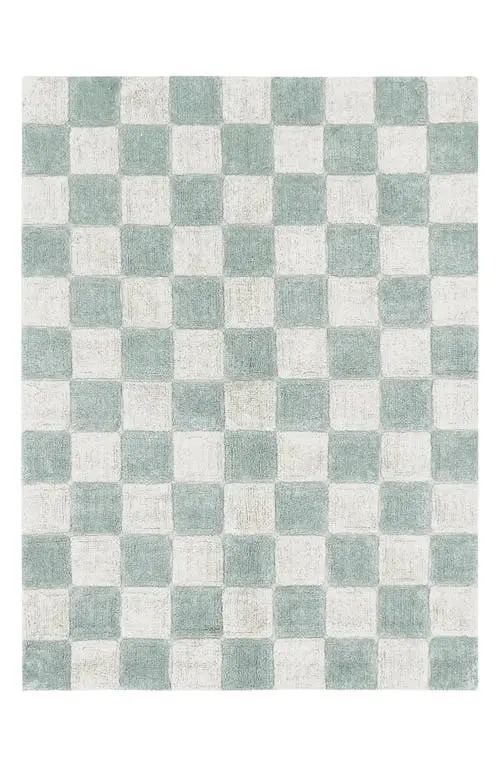 LORENA CANALS Tiles Washable Cotton Blend Rug - Blue Sage