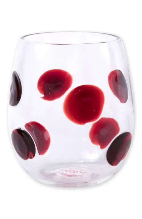 VIETRI Drop Stemless Wine Glass - Red